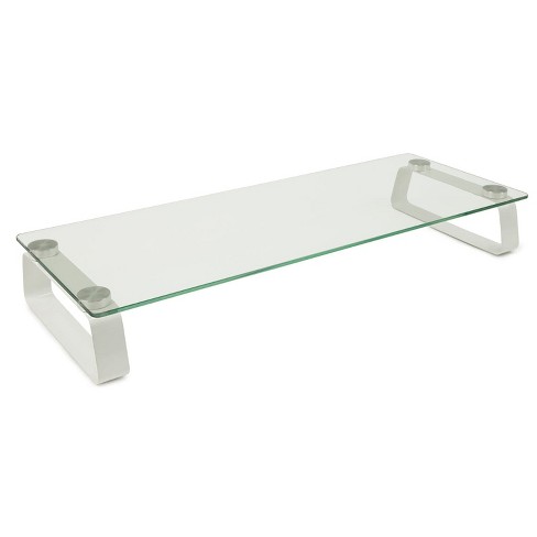 Mount-it! Glass Computer Monitor Riser And Laptop Stand | Clear Flat ...