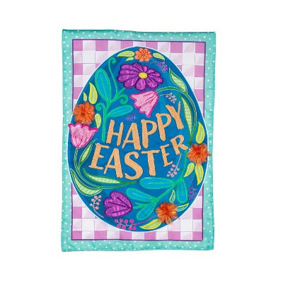 Happy Easter Egg Applique Garden Flag : Target