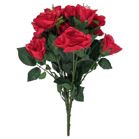 Allstate Floral 18" Red Artificial Floral Rose Bush : Target