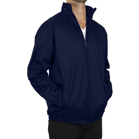 Galaxy Men’s Fleece Lined Windbreaker Jacket Coat With Tuck In Hood ...