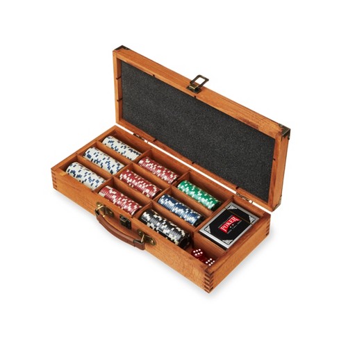 Foster & Rye Wooden Poker Sets With Case - Poker Kit In Wooden Box ...