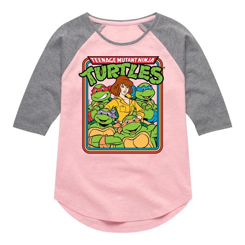 Girls' Teenage Mutant Ninja Turtles Retro Group April - Light Pink/ath Hea - Small : Target