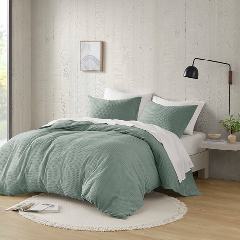 3pcs Fluffy Waffle Weave Duvet Set Soft & Breatheable Duvet Cover For ...