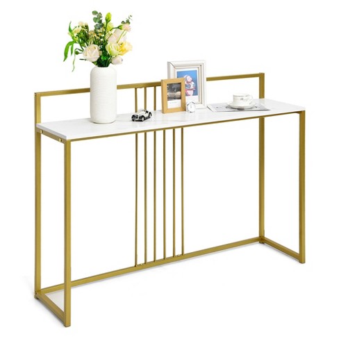 Costway 47'' Console Table Modern Steel Frame Storage Shelf For ...