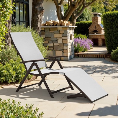 Crestlive Products Chaise Lounge Chair Outdoor Adjustable Aluminum ...