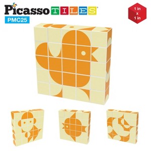PICASSO-TILES 25PCS Magnetic Puzzle Game Magic Cube Brain Teaser Set ...