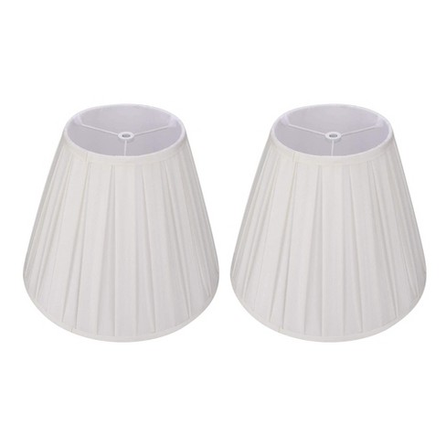 ALUCSET LLA S1936 Soft Fabric Pleated Barrel Lamp Shade with Harp Support and Spider Mode Installation for Lamps and Floor Lights Off White 2 Pack
