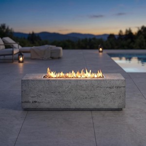 41.9" Rectangular Propane Fire Pit Table, 40,000 BTU Outdoor Patio ...