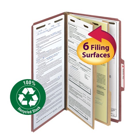 Smead 100% Recycled Pressboard Classification File Folder, 2 Dividers ...