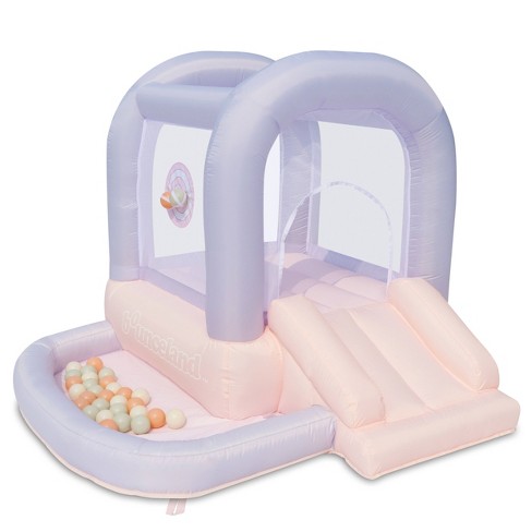 Bounceland Mini Inflatable Bounce House With Ball Pit - Cotton Candy ...