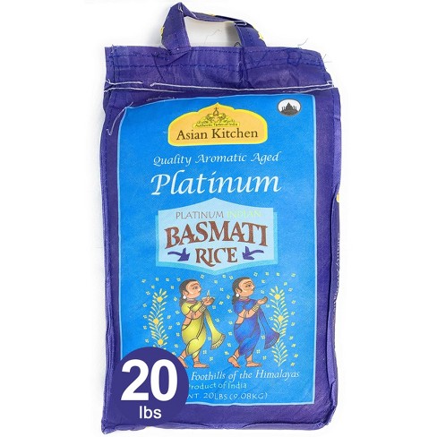 Asian Kitchen Platinum White Basmati Rice - 20lbs (9.08kg) - Rani Brand ...