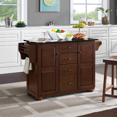 Eleanor Granite Top Kitchen Cart Mahogany - Crosley : Target