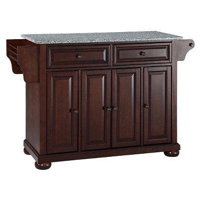 Alexandria Black Granite Top Kitchen Island - Wood & Cherry - Crosley ...