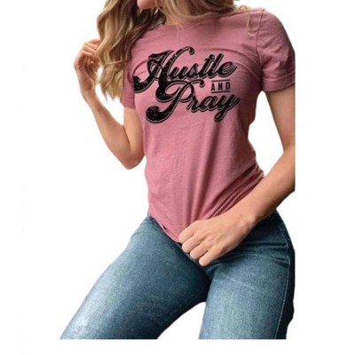 Women's Hustle And Pray Tee - She Shed S : Target