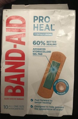 Band-aid Brand Pro Heal Adhesive Bandages With Hydrocolloid Gel Pads ...