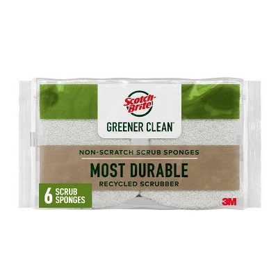 Scotch-brite Greener Clean Non-scratch Scrub Sponges - 6ct : Target