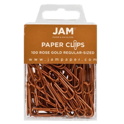 Jam Paper 1" 100pk Colorful Standard Paper Clips - Regular - Rose Gold ...