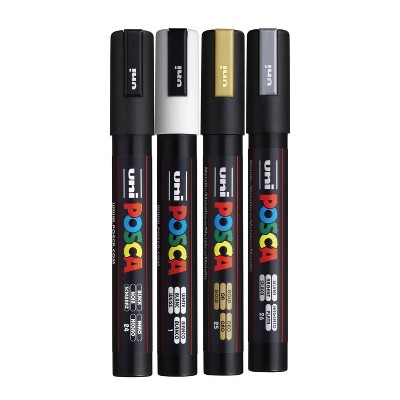 Uniball Posca Pc-5m Water Based Paint Markers In Metallic Colors ...