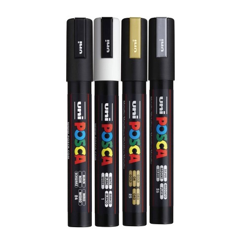 Uniball Posca Pc-5m Water Based Paint Markers In Metallic Colors ...