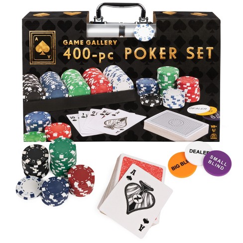 Game Gallery Poker Set With Professional Weight Poker Chips 400pc : Target