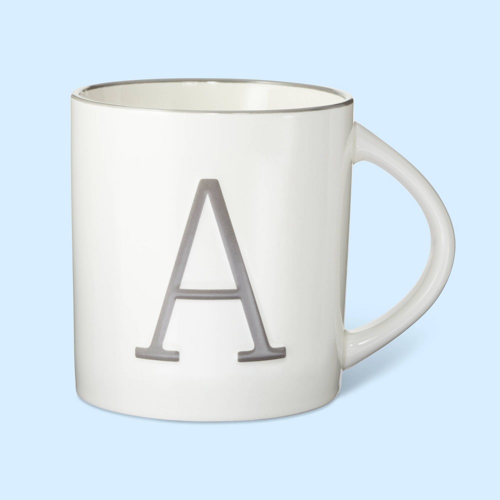 16oz Stoneware Monogram Mug A - Spritz