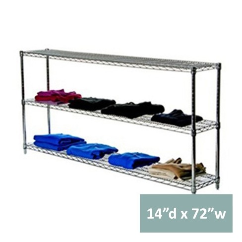 Shelving Chrome Wire Shelving With 3 Tier Shelves 14 d X 72 w X 34 h Target