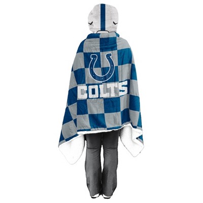 Nfl Indianapolis Colts Youth Bloncho Faux Shearling Wearable Blanket ...