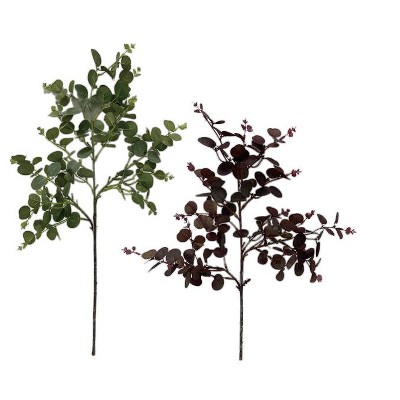 Sullivan's Eucalyptus Leaf Stem Set of 2, Green Faux Floral Stem for ...