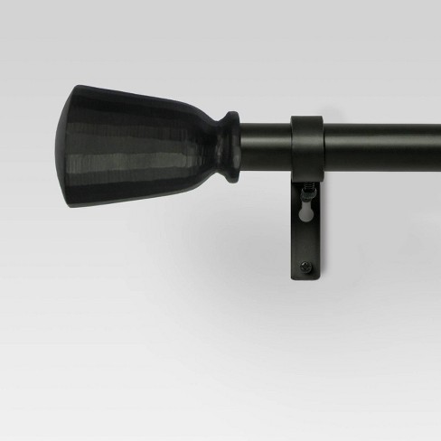 36"-66" Chiseled Cone Curtain Rod Black - Threshold™ : Target
