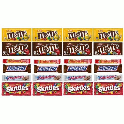 Mars 12/24 Pack M&m's, Snickers, 3 Musketeers, Skittles & Starburst ...