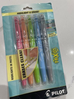 Pilot 5ct Frixion Light Pastel Erasable Highlighters Chisel Tip ...