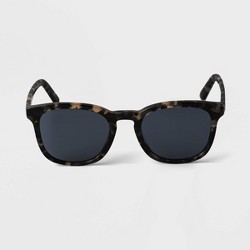 Men's Tortoise Shell Print Square Sunglasses - All In Motion™ Black ...