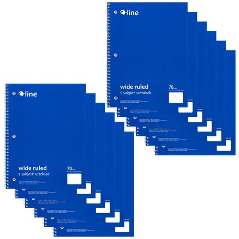 C-line® 1-subject Notebook, 70 Page, Wide Ruled, Blue, Pack Of 12 : Target