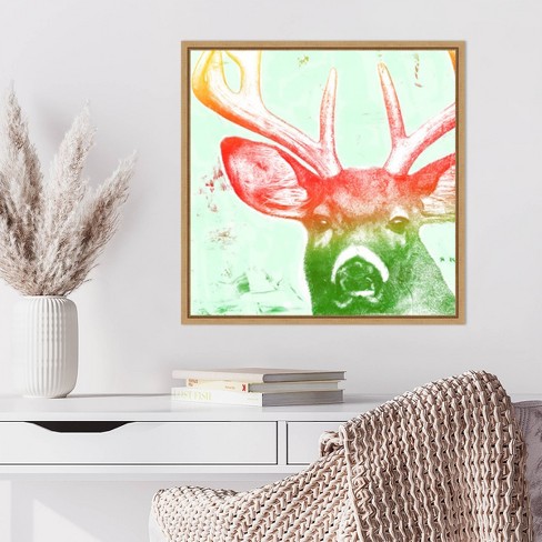 Amanti Art Portrait Of A Deer Rainbow By Marie Elaine Cusson Framed ...