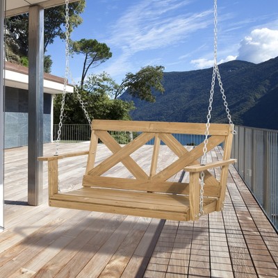 Outsunny 2 Person Porch Swing, Patio Swing, Outdoor Swing Bench With ...