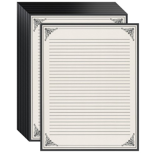 Juvale 48 Sheets Fancy Vintage Lined Paper With Antique Border Design ...