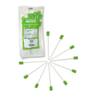Toothette Plus 6 Inch Length Oral Swab With Green Foam Tip 6071, 20 Ct ...