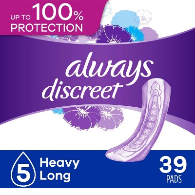 Always Discreet Heavy Long Absorbency 5 Drop Base Pads - 39ct : Target