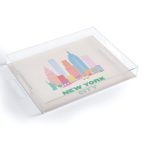 April Lane Art New York City Skyline I Acrylic Tray - Deny Designs : Target