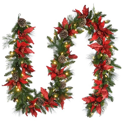 National Tree Company Pre-lit Artificial Christmas Garland, Green ...