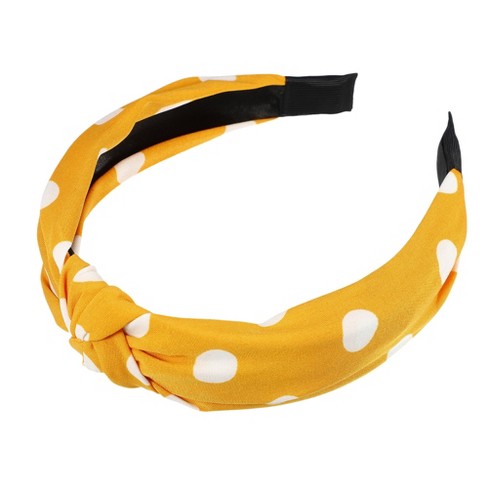 Unique Bargains Women's Polka Dot Knotted Headband 1 Pc Yellow : Target