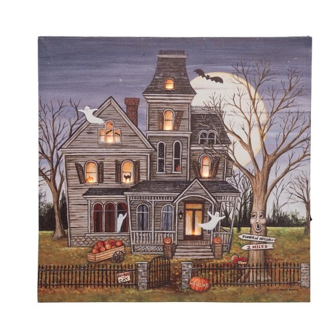 Gallerie Ii Haunted House Light-up Led Halloween Wall Art 15.75 X 0.98 ...