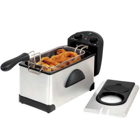 Megachef 3.17qt Stainless Steel Electric Deep Fryer With Timer ...