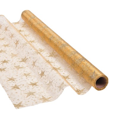 Gold Glitter Star Fabric Roll : Target