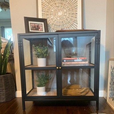 30" Crystal Cove Glass Cabinet Black - Threshold™ Designed With Studio ...