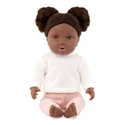 Lullababy 14" Baby Doll With Curly Dark-brown Hair & Brown Eyes : Target