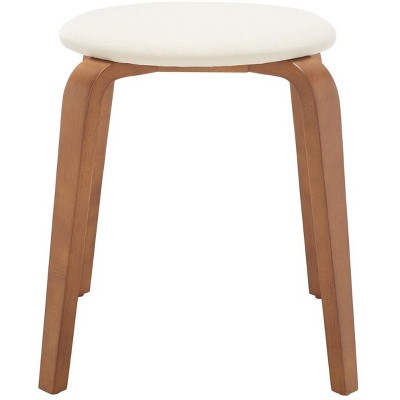 Jo Upholstered Stackable Stool - Walnut/cream - Safavieh. : Target