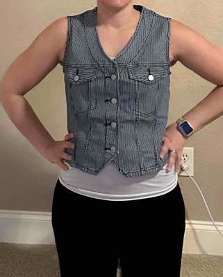 Women's V-neck Denim Vest - Universal Thread™ Blue Xs : Target