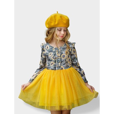 Bright As A Sunflower Ruffle Tutu Dress Mia Belle Girls, Yellow, 2t ...