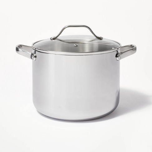 8qt Stainless Steel Tall Stock Pot Silver - Figmint™ : Target